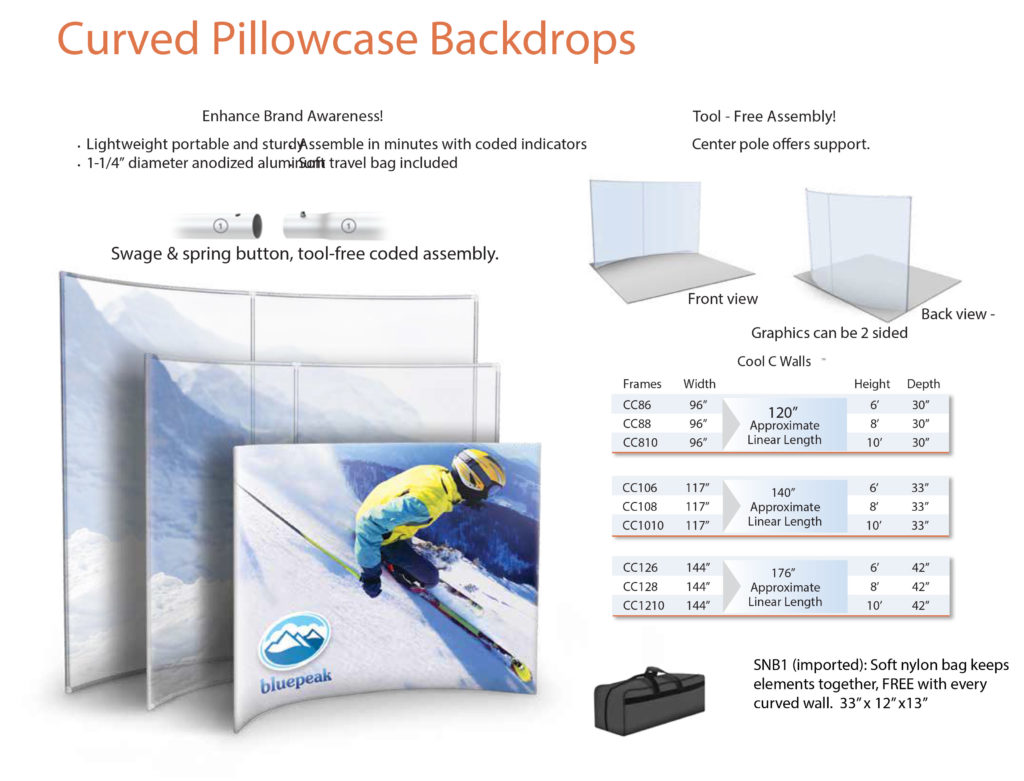 Curved Pillowcase Backdrops Display Printing - Graphic Images